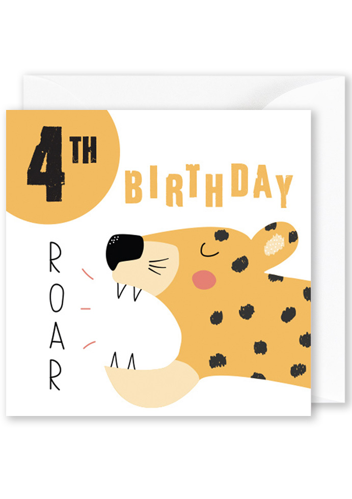 4th Birthday Cheetah Cards Only 4th-birthday-cheetah-cards-only